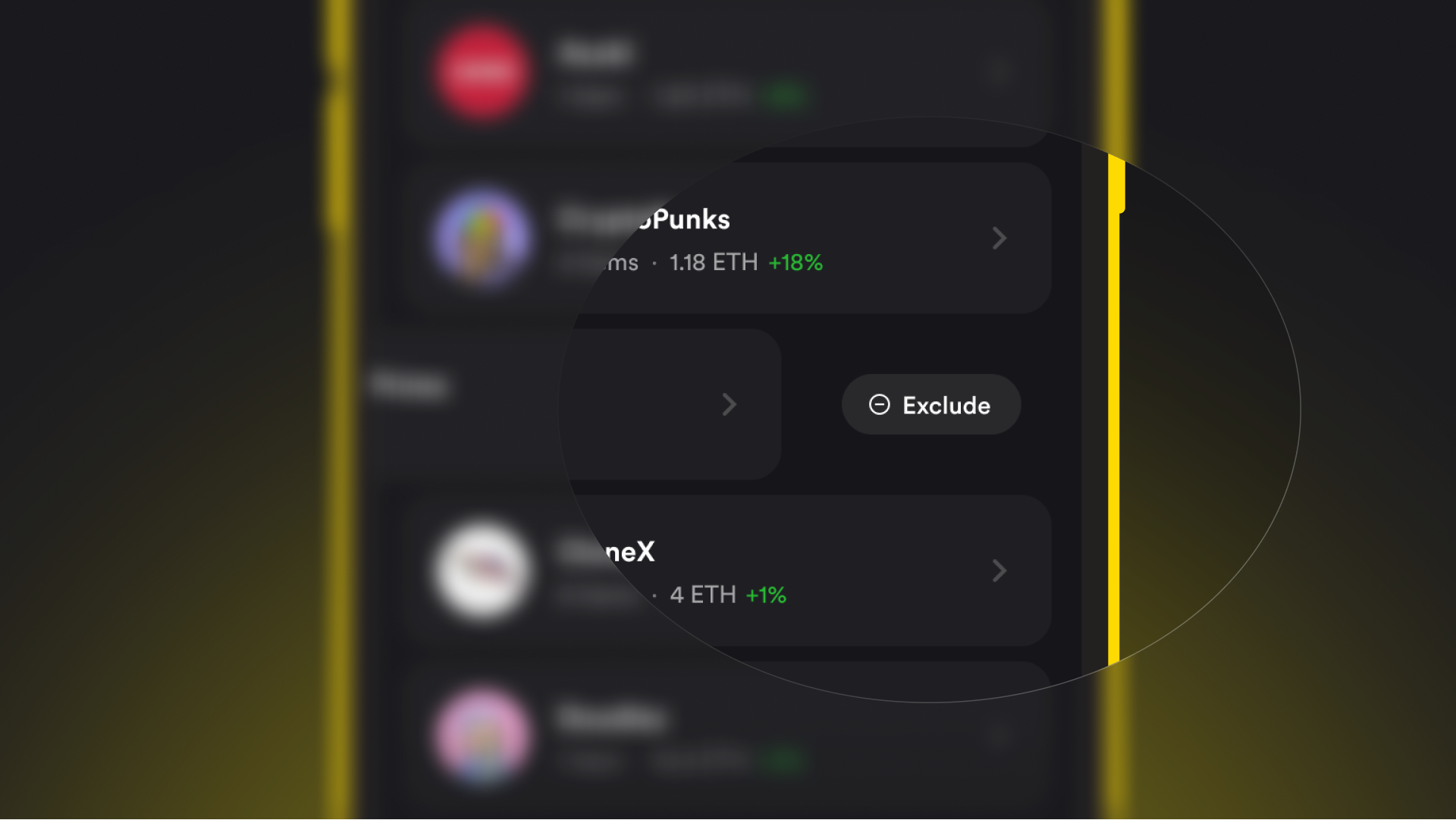 Rethinking Rarible app: NFT portfolio tracker and display tool