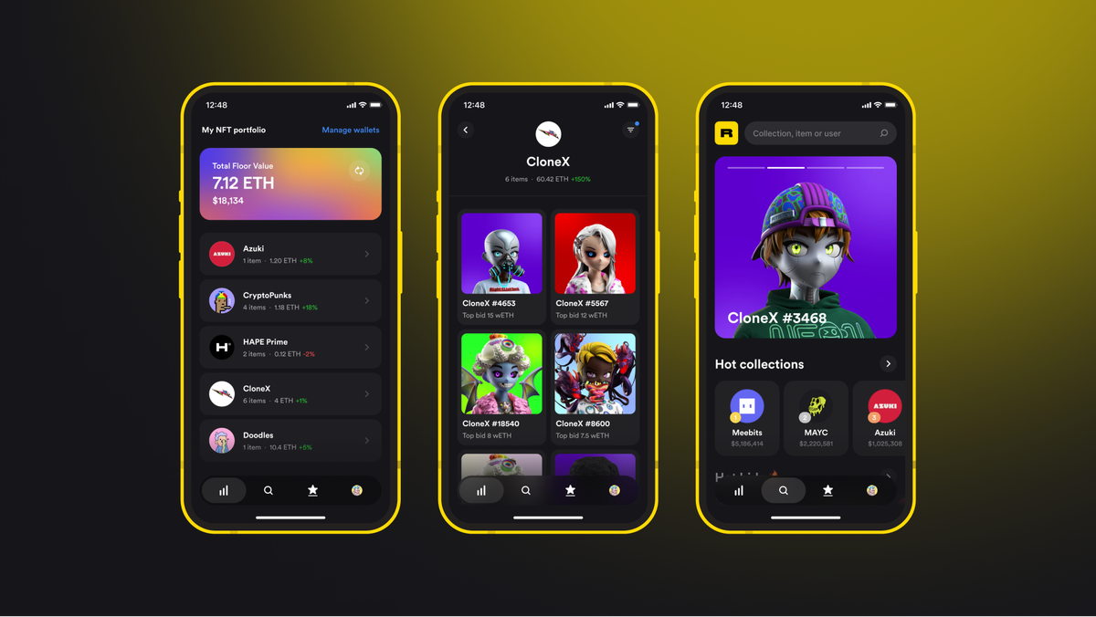 Rethinking Rarible app: NFT portfolio tracker and display tool